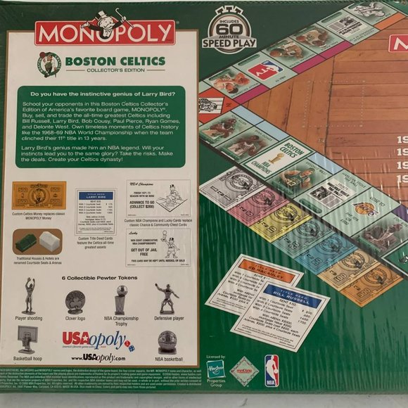 Hasbro | Games | Vintage Monopoly Boston Celtics Nba Collectors Edition ...
